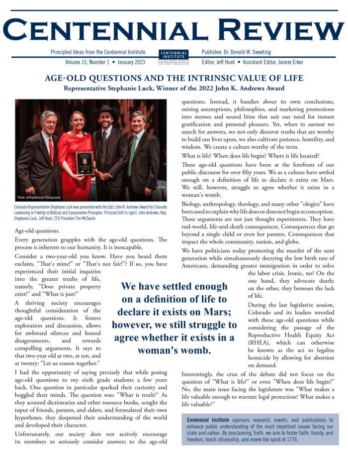 Centennial Review - Centennial Institute